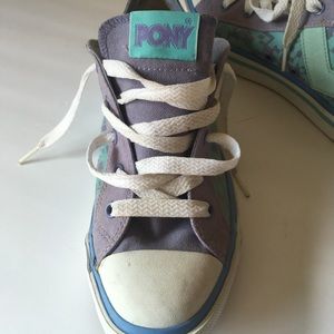 Pony | Shoes | Pony Canvas Tennis Shoes Purple Teal Size 9 | Poshmark
